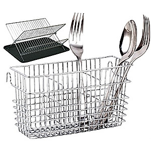 Neat-O Sturdy Chrome-Plated Steel Utensil Drying Rack Basket Holder (Chrome II)