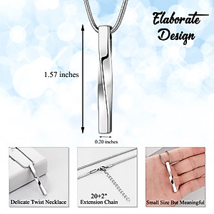 abooxiu Cremation Jewelry for Ashes Twist Ashes Necklace Urn Necklace for Ashes Cremation Necklace Stainless Steel Urn Pendant Memorial Keepsake for Women Men