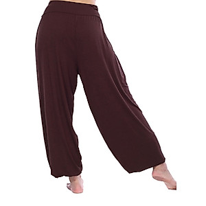 Hoerev Green Super Soft Modal Spandex Harem Yoga Pilates Pants