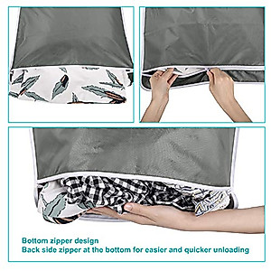 Comeve Open Top Door Hanging Laundry Hamper Bag, Space Saving Wall Hanging Laundry Bag with 2 Door Hooks, Large Laundry Basket for Closet, Travel, Storage (Grey)