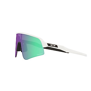 Oakley Men's Oo9465 Sutro Lite Sweep Rectangular Sunglasses, Matte White/Prizm Road Jade, 39 mm