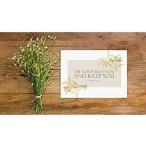 Religious Thank You Cards with Bible Verse - Watercolor Scripture Design - Pack of 24 - Rectangle