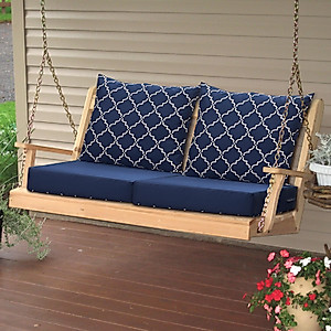 ANONER Outdoor Cushions Set for Patio Furniture 24x24x5 Replacement Deep Seat Patio Chair Cushions with Reversible Cover, Navy Blue