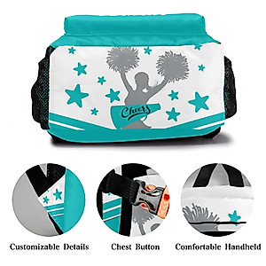 WOWPersonalTailor Cheers Light Blue Cheerleaders Backpack Waterproof Travel Bag for Hiking Camping