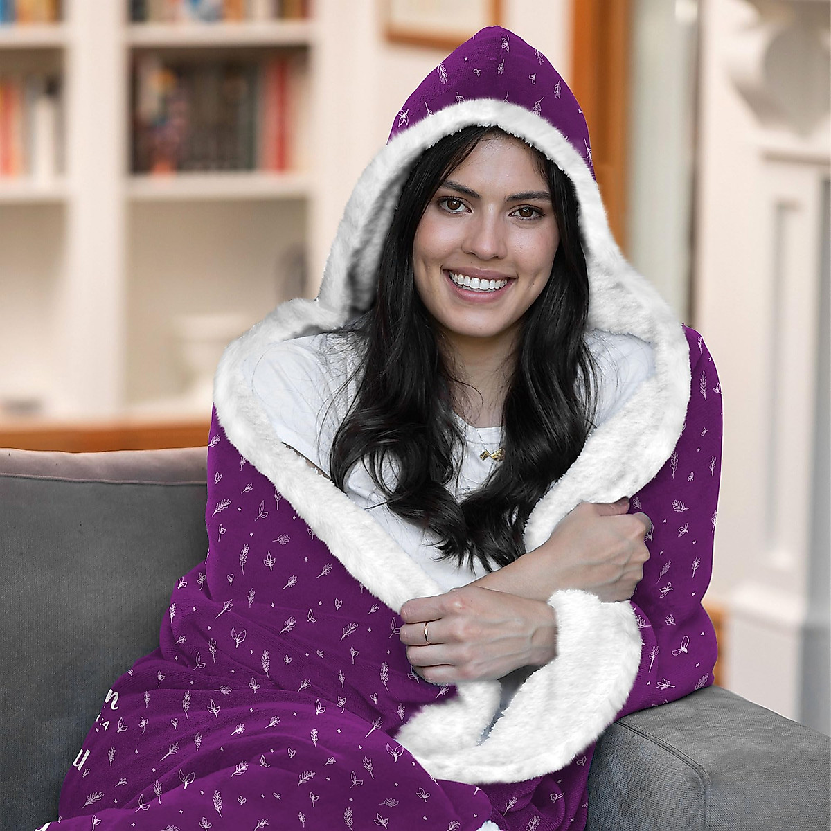 Bible Verse You Are Fleece Wearable Blanket Hoodie - Inspirational Christian Gifts for Women Mom Sister Female Her Wife - Birthday Gifts for Women - Women Gifts for Christmas