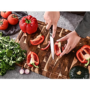 AOKEDA 16-Piece Kitchen Knife Set with Block, with Kitchen Shears and Sharpener, High Carbon German Steel(Natural Wenge)