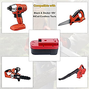 ELEFLY 2 Pack 18V 3.8Ah Ni-CD HPB18 Battery Replacement for Black and Decker 18V Battery HPB18 HPB18-OPE 244760-00 FS18FL FSB18, Compatible with Black & Decker 18 Volt Cordless Power Tools