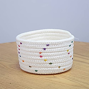 Storage Basket Handwoven Cotton Rope Sundry Holder Bedroom Household Organizer