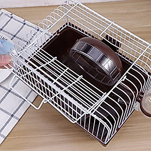 Gerbil Carrier Hamster Cage Portable Travel Rat Cage with Handle Gerbils Cages Small Animal Carry Case Pets House Habitats for Going Out Traveling (Coffee) Chinchilla Carrier