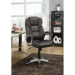 Coaster Home Furnishings Kaffir Adjustable Height Office Chair Dark Brown and Silver