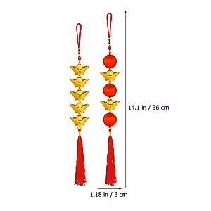 LUOZZY 8 Pcs Chinese New Year Gold Ingot Pendnats Spring Festival Bonsai Hanging Decoration, Mixed Style