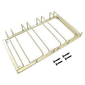 XIAOYU Wine Glass Racks, Stemware Racks, Wine Glass Rack Hanger, Stainless Steel Bar Home Cup Glass Holder, Under Cabinet Wine Glass Stemware Rack Holder, 4 Rows, Gold