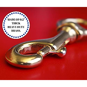 Flag Clips for Rope 4-Pack - Durable 3.2” Bronze Brass Snap Clip with Swivel Eyelet - Best for Flag Poles with Halyard Rope - 4 PCS Flag Pole Clips by Hieno Supplies