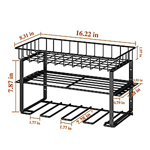 Apsan Power Tool Organizer-Wall Mount Style for Power Tool Drill as Heavy Duty Tool Shelf, Garage Storage Basket, Utility Storage Rack,Black