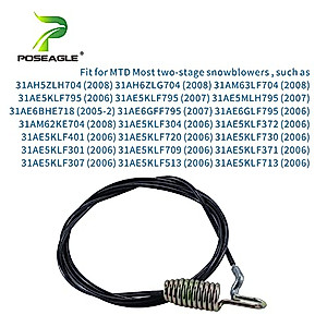 POSEAGLE 2 Pack 946-04229B Drive Clutch Cable Replaces MTD 746-04229 746-04229B 946-04229, Oregon 46-032 for Many 2-Stage Snow Throwers (2005–2012)