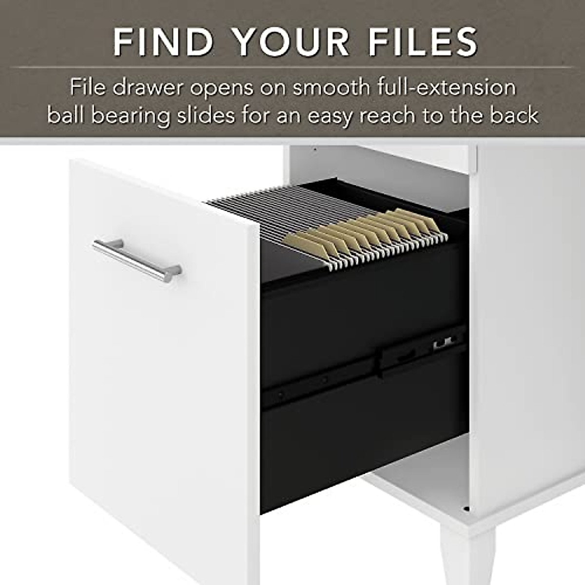 Bush Furniture Somerset 72W Office Desk with Drawers in White