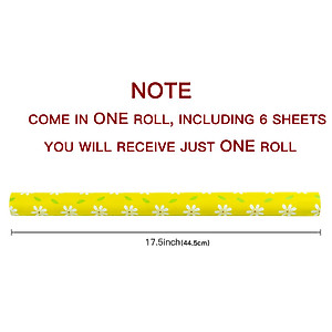 WRAPAHOLIC Wrapping Paper Sheet - Spring Easter Pattern for Birthday, Holiday, Party, Baby Shower - 1 Roll Contains 6 Sheets - 17.5 inch X 39.3 inch Per Sheet