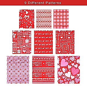 Fovths 9 Pack Large Valentines Gift Bags with Drawstring Satin Fabric Gift Wrapping Bags Bulk for Valentines Day Gifts Anniversaries Treats and Party Favors (3 Assorted Size)