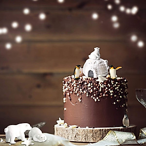 9 Pieces Polar Animal Toy Figurines Set with Igloo Realistic Polar Bear Figures Emperor Penguin Figurines Seal Figure Toys for Birthday Baby Shower Christmas Party Decoration Supplies