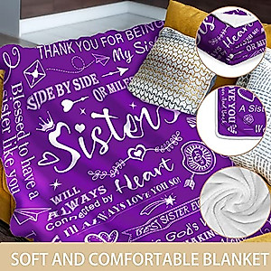 Pinata Sister Gifts Blanket,Gifts for Sister Throw Blanket, Gifts for Women,Sister Gifts from Sister,Sister Gifts for Birthday,Mothers Day,Valentines Day-Soft Purple Blanket 50" X 60"