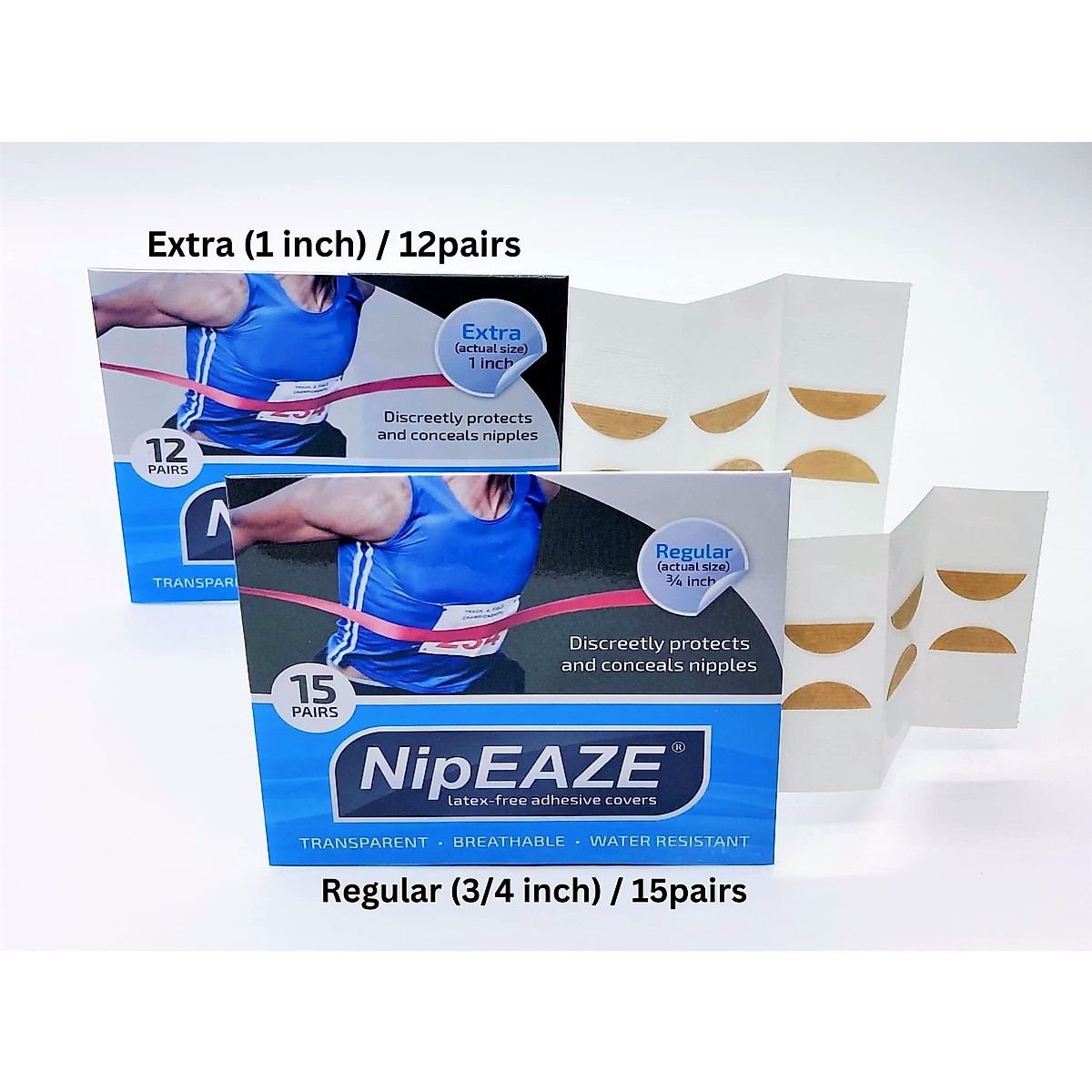 NipEaze - The Original Sports Nipple Cover - Nipple Chafing Prevention (Regular - 15pairs)