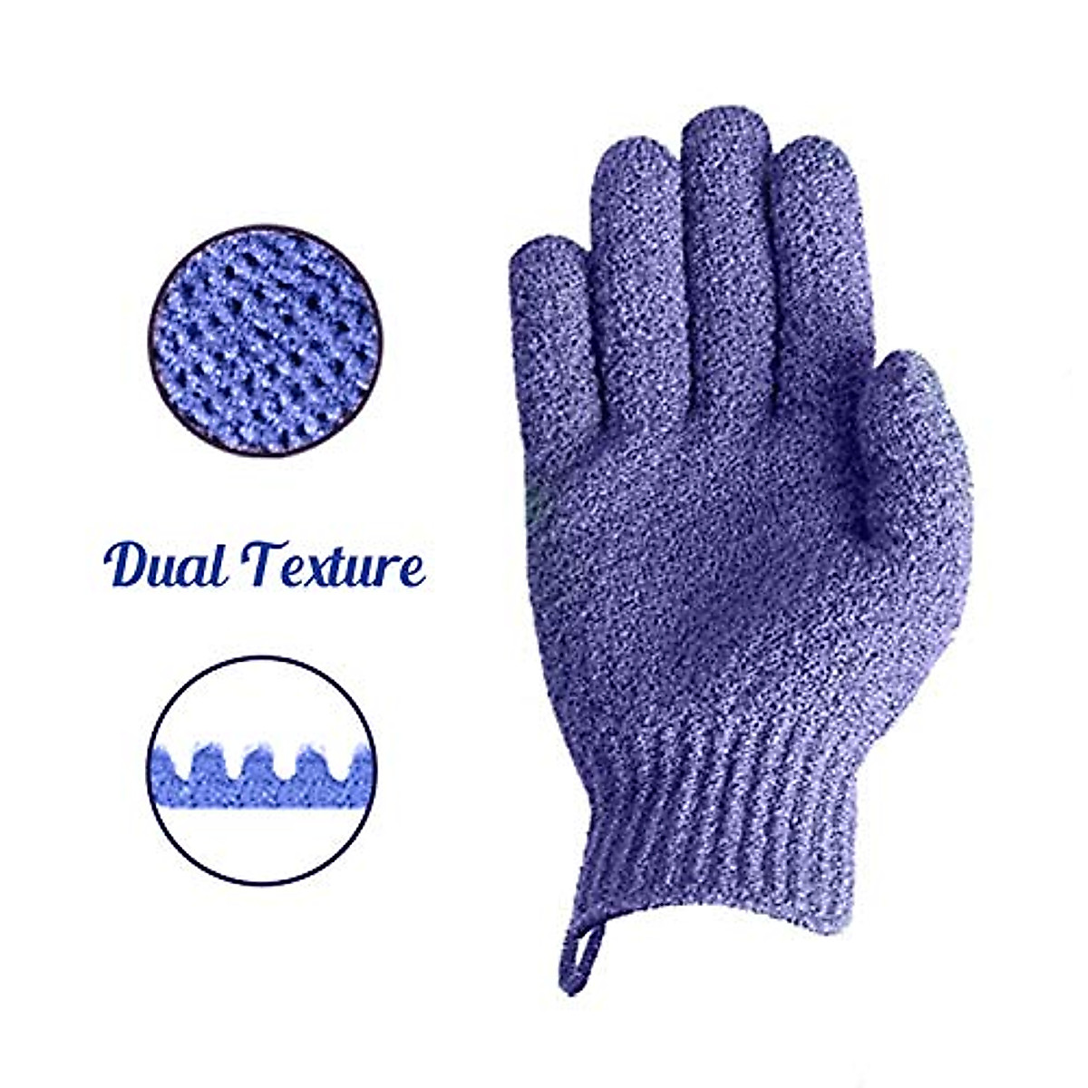 EXCLAIM BEAUTY Exfoliating Gloves Body Scrubber Gloves for Shower, Spa, Massage Shower Gloves Dual Texture Bath Gloves | Dead Skin Remover with Adjustable Straps