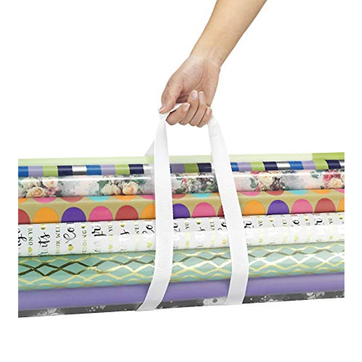 Whitmor Clear Zippered Storage Rolls Gift Wrap Organizer, 25 Count (Pack of 1)