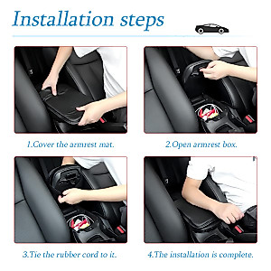 AUCELI Car Center Console Cover, Auto Armrest Protector Pad, Carbon Fiber PU Leather Seat Box Cover, Waterproof Middle Consoles Cushion for Arm Rest, Car Accessories for Truck SUV