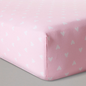 Baby Sheet - Fitted Crib Sheet - Pink Hearts - Soft, breathable cotton and OEKO-TEX certified