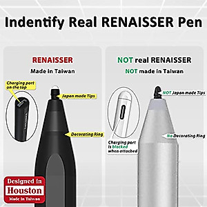 RENAISSER Raphael 520 Stylus for Surface, Designed in Houston, Made in Taiwan, 4096 Pressure Sensitivity, Compatible with New Surface Pro 9 & Pro 8/Laptop 5, Rechargeable