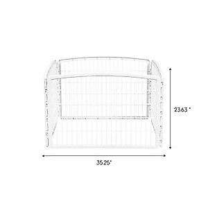 IRIS USA 24" Exercise 4-Panel Pet Playpen, Puppy Pet Small Medium Dog Pen Keep Pets Secure Easy Assemble Rust-Free Heavy-Duty Molded Plastic Customizable, White