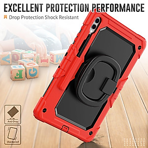 Cover Case Heavy Duty Shockproof TPU Case Compatible with Samsung Galaxy Tab S9 Ultra 14.6 Inch 2023 (SM-X910/X916B/X918U) Kids Case,360 Degree Rotating Handle Stand Bracket W Screen Protector+Shoulde