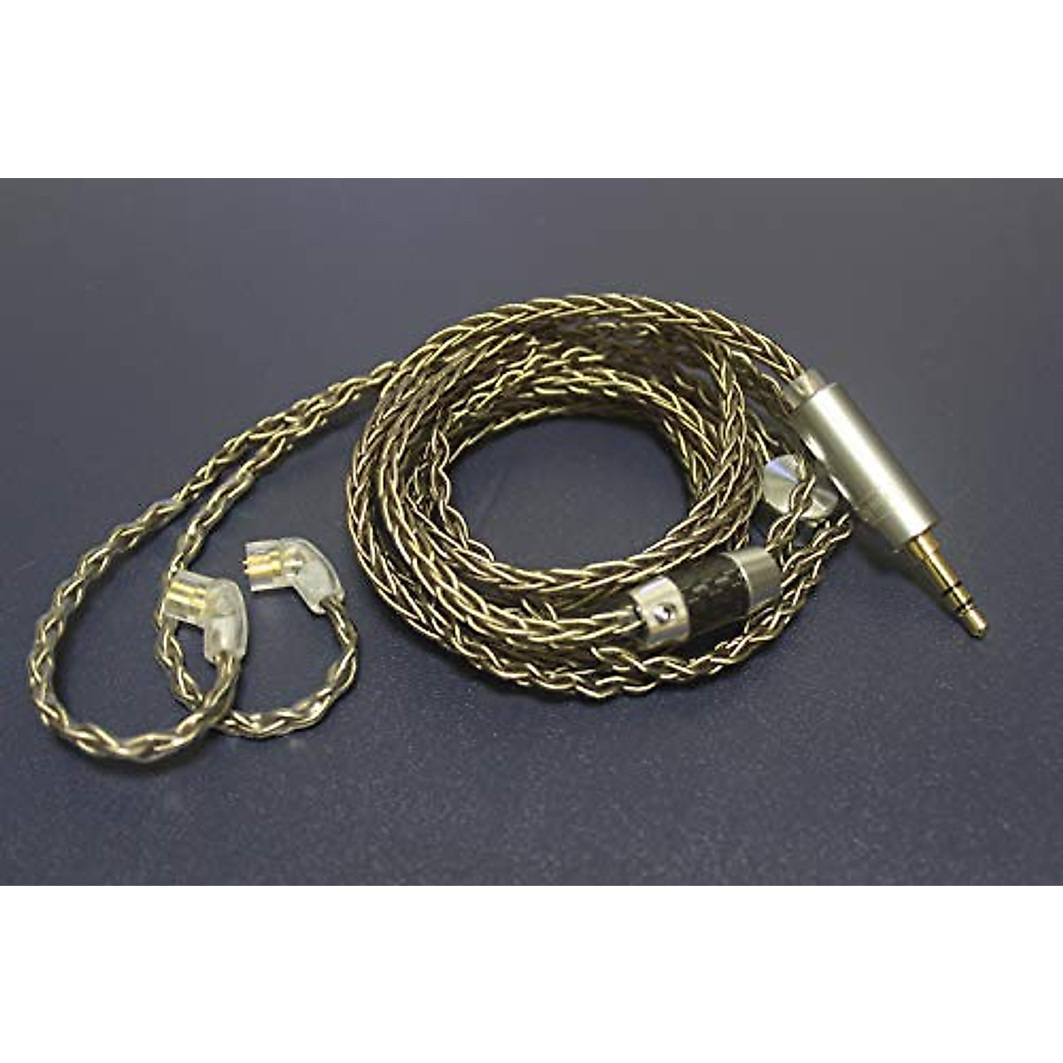 Youkamoo 3.5mm 8 Core Silver Plated Braided Earphone Replacement Upgrade Cable Silver Plated Wire Earphone Cable for ZSN Pro ZS10 Pro NF2u KZ ZSX QDC IEMs (QDC)