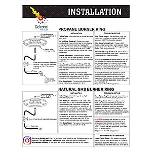 Celestial 6" Round Fire Pit Burner Ring, Stainless Steel, Single Ring