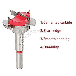 BE-TOOL Hinge Boring Drill Bits, Forstner Drill Bit Alloy,Sharp Woodworking Hinge Hole Cutter With Depth Stop For Woodwork Perforated（∅20mm）