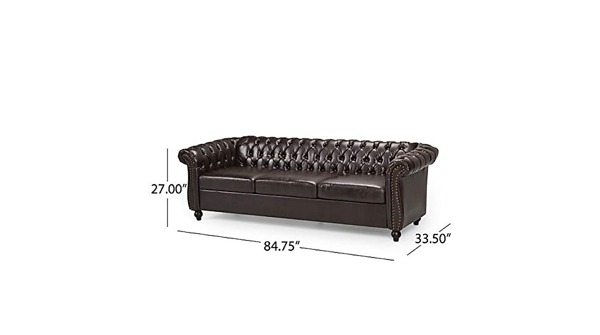 Christopher Knight Norma Sofa - Elegant Chesterfield Design in Brown