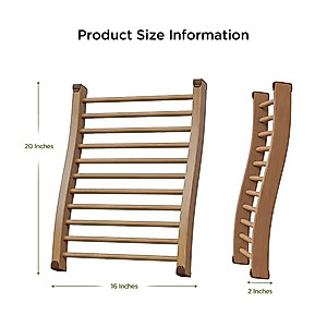 Northwood Sauna Backrest - Handmade from Canadian Red Cedar Wood - Comfortable S-Shape with Anti-Slip Pads