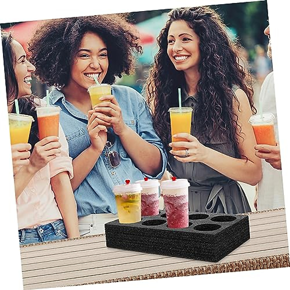 5pcs Milk Tea Cup Holder Multi- Beverage for Suitcase Takeout Cup Trays Coffee Carrier Fiber Drink Carrier Tea Carrier Beer Bottle Carrier Travel Epe Dashboard Hot and re-usable