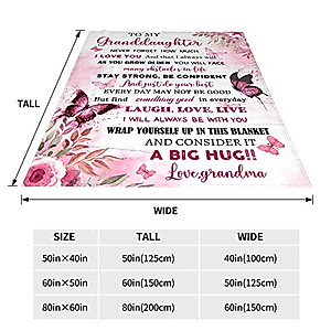 RIEDIOVS Granddaughter Gifts Blankets-to My Granddaughter Blanket-Granddaughter Gifts from Grandma-Birthday for Granddaughter 60" x 50" Throw Blanket -1