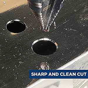 SHARPTOOL 1/4 to 1-3/8 Inches HSS Step Drill Bit for Metal, Plastic, Wood, Aluminum, Heavy Duty Unibit with Multi Hole Sizes