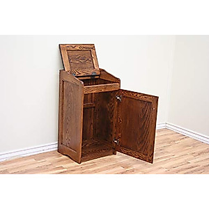 Wood Wastebasket, Kitchen Organizer Storage, Trash Can. Coffee Oak Color