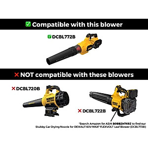 Stubby Nozzle Co. STUBBY Car Drying Nozzle for DEWALT 60V MAX FLEXVOLT Leaf Blower (DCBL772B)