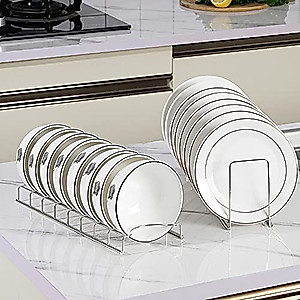 MINGFANITY Small Dish Drainer,Stainless Steel Bowl Drying Rack for Kitchen Counter Organizer Storage, Storage Shelf, Chrome