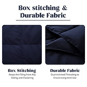 Puredown® Soft Down Throw Blanket Lightweight Packable Couch Throw for Indoor and Outdoor Use, 50"X70", Navy