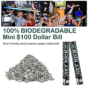 Confetti Cannon Party Poppers Biodegradable Shooters,(6 Pack)YESHOW Money Confetti Gun Blaster for New Year’s Eve Party Supplies Graduation Christmas Birthday