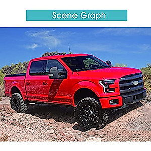 BOOLEE Towing Mirrors fit for 2017 2018 2019 2020 Ford F250 F350 F450 F550 Super Duty Turn Signal Light Temperature Sensor Heated Power Auxiliary Light Black Housing