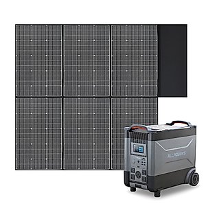 ALLPOWERS R4000 + SP039, 3600Wh 3600W LiFePO4 Expandable Portable Power Station With 600W Portable Solar Panel Included, 30A RV Outlet, Voice Control, UPS Solar Generator With Panel In