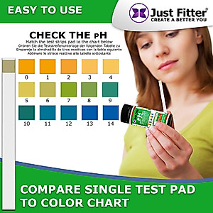 Just Fitter Alkaline Water pH Test Strips. Testing Kit for Home Drinking Water and Liquids. Universal Tester for Aquarium, Fish Tank, Pool, Hot Tub, Spa, Kombucha, Fermentation and Brewing Process.
