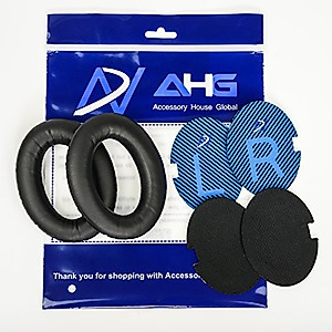 Premium Replacement QC15 Ear Pads / QC2 Ear Pads Cushions Compatible with Bose QuietComfort 15 (QC15) / Bose QuietComfort 2 (QC2) Headphones (Black). Great Cushion Comfort and Durability