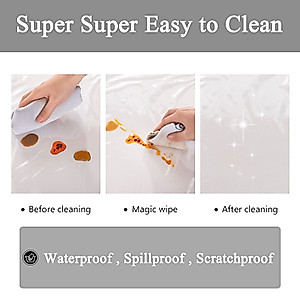 UMINEUX Clear Plastic Tablecloth Protector Heavy Duty Vinyl Table Cover 100% Waterproof Oil Proof Wipeable for Indoor Outdoor Dining Table Use(54x54 Inch, Square)